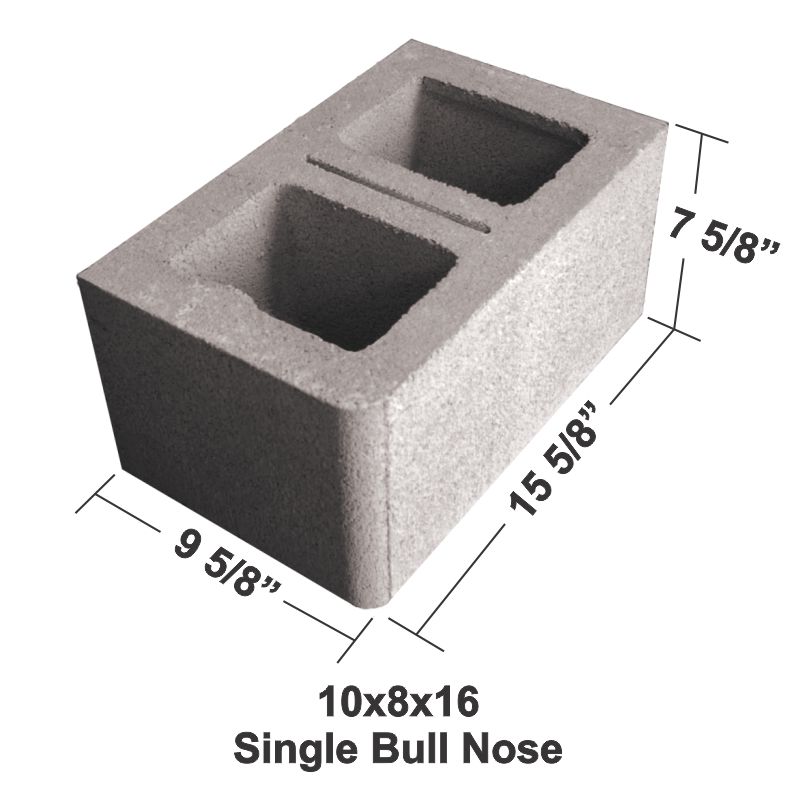 10x8x16 Single Bull nose
