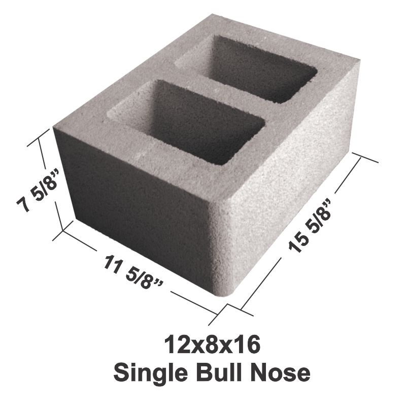 12x8x16 Single Bull nose