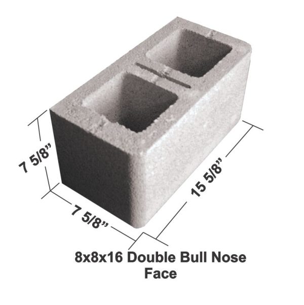 8x8x16 Double Bull nose Face